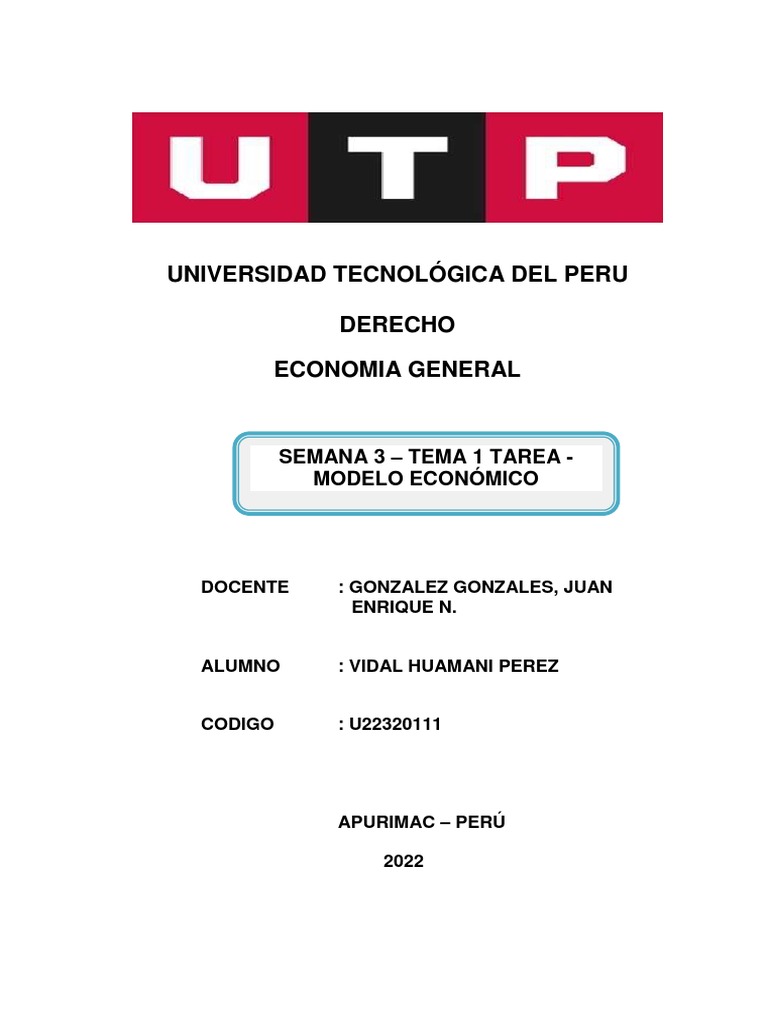 Semana 3 - Tema 1 Tarea - Modelo Economico | PDF
