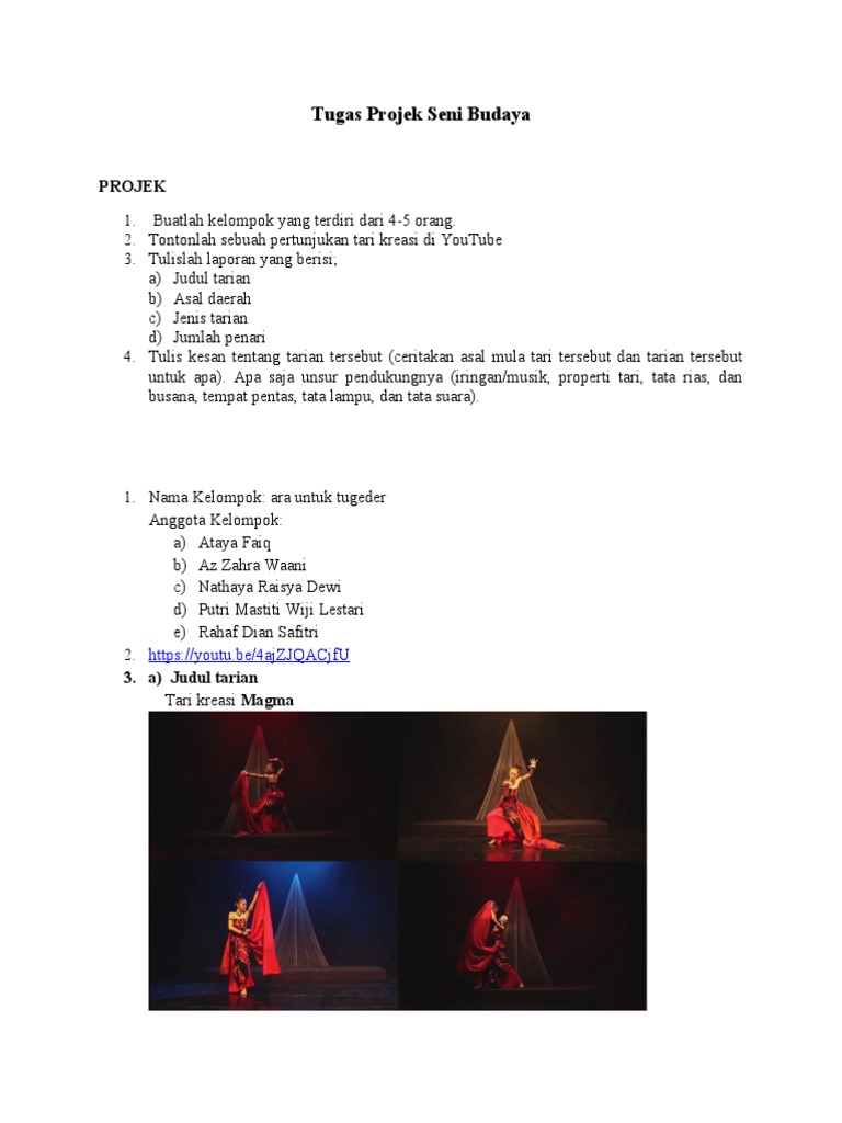 Tugas Projek Seni Budaya | PDF