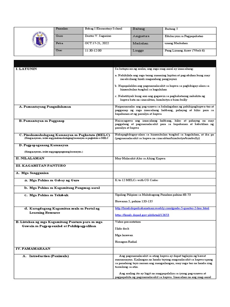 Esp - G5 - Q2 - Week 2 | PDF