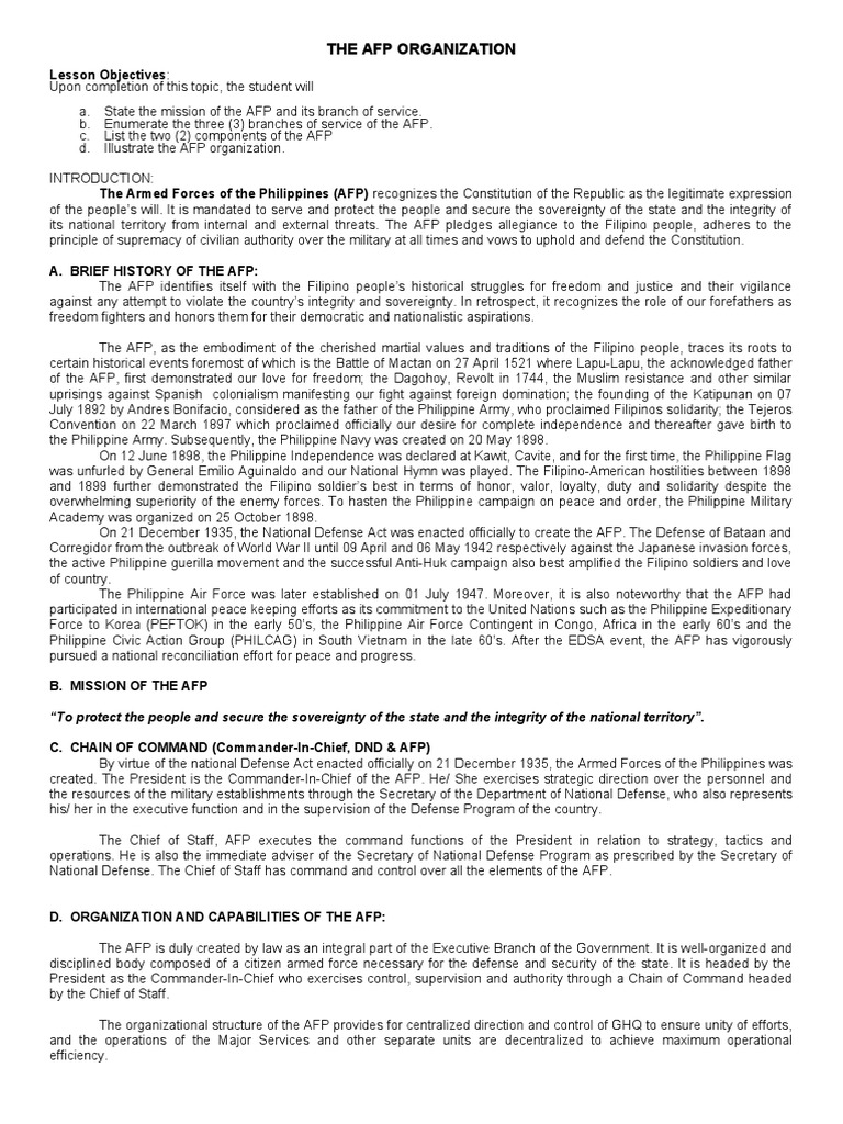 The Afp Organization | PDF | Government | International Security