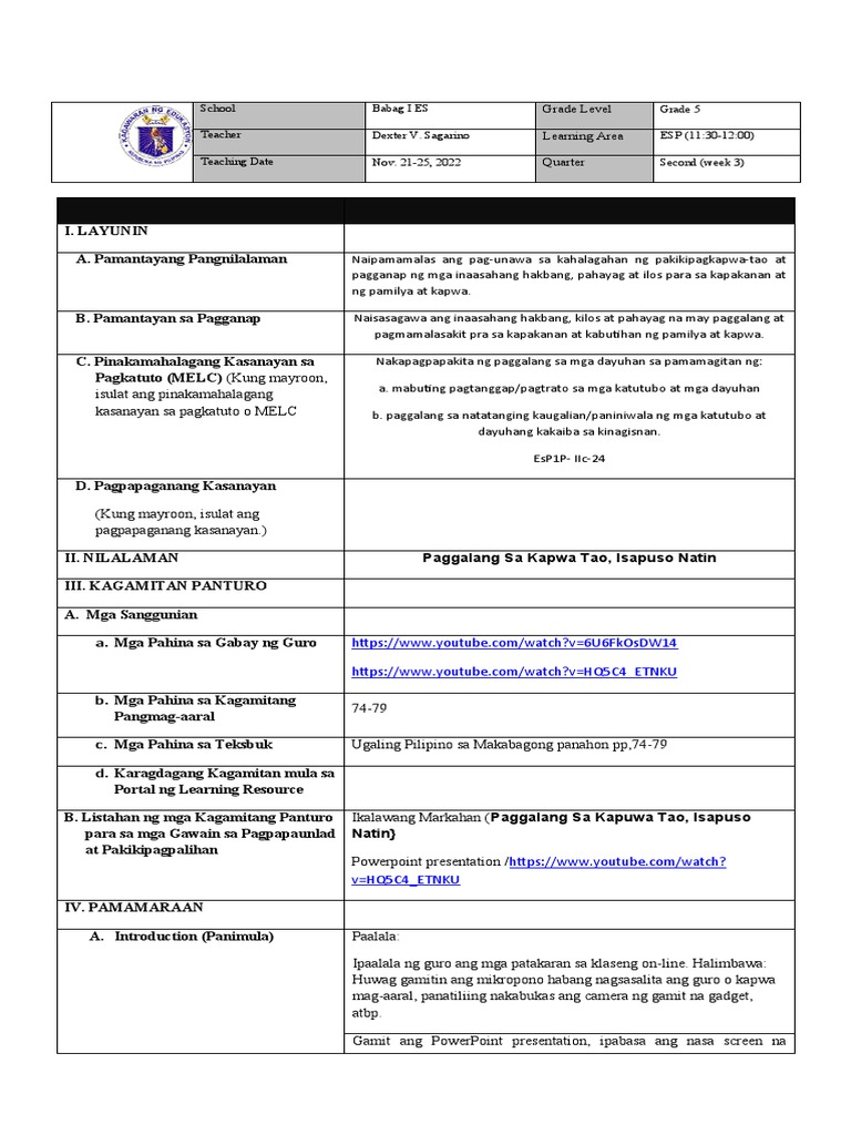 Esp - G5 - Q2 - Week 3 | PDF