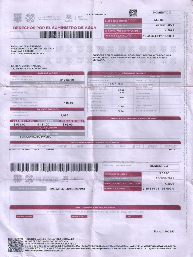 Comprobante Agua | PDF