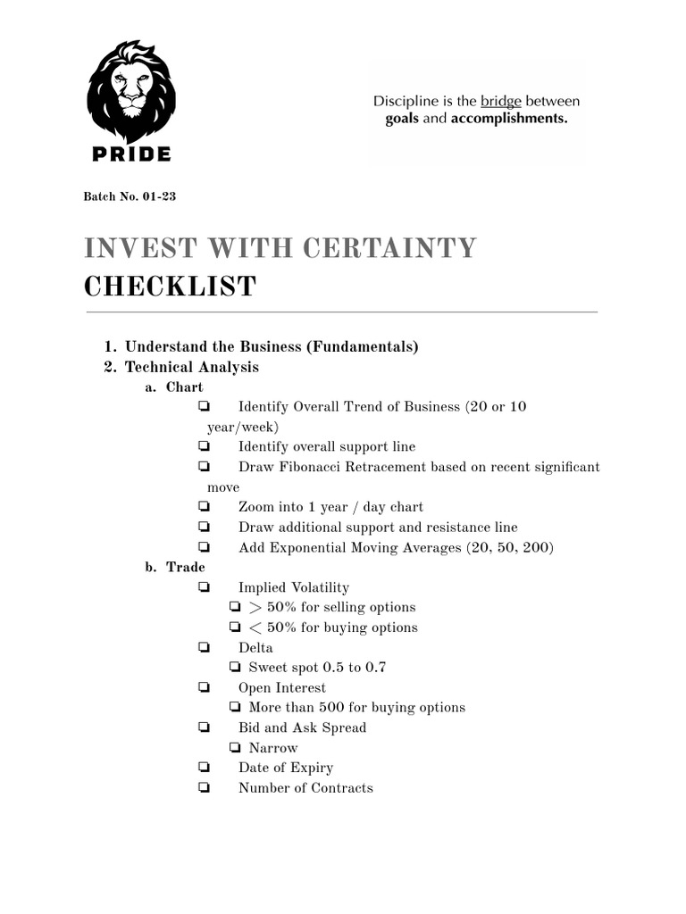 Fyers One Investment Checklist | PDF | Business