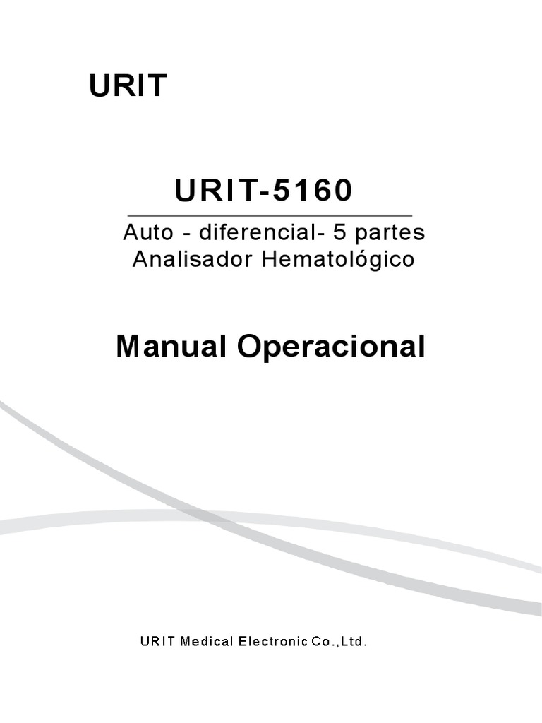 Manual Operacional - URIT 5160 | PDF | Direitos Autorais | Desinfetante