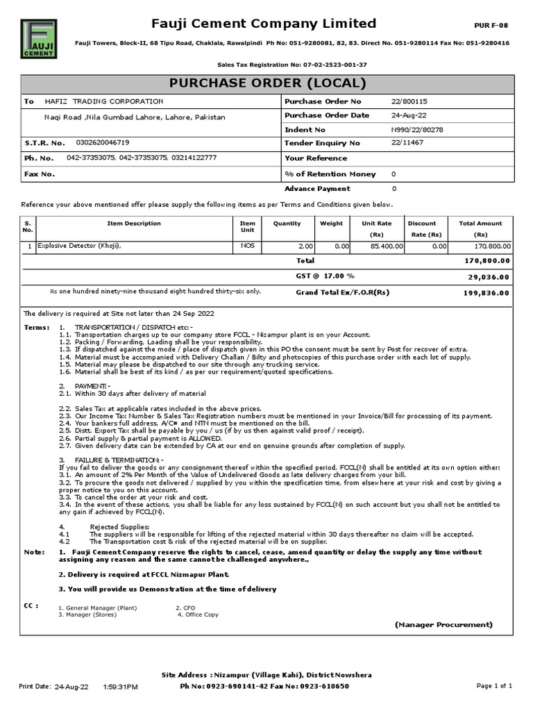 22-800115 - Explosive Detector | PDF | Invoice | Taxes
