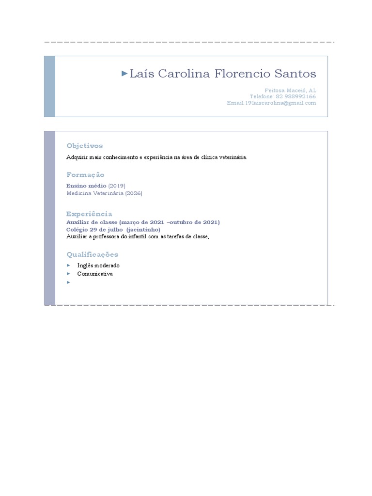 Curriculo Lais | PDF