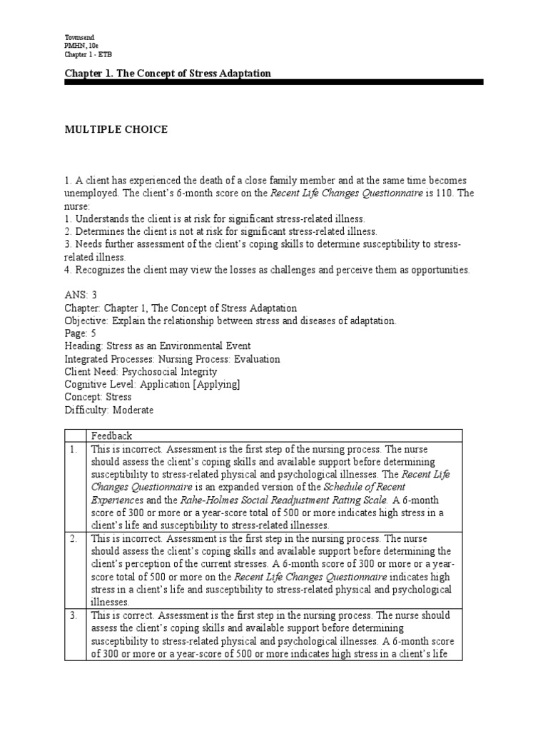 Understanding Stress Adaptation In Nursing Pdf
