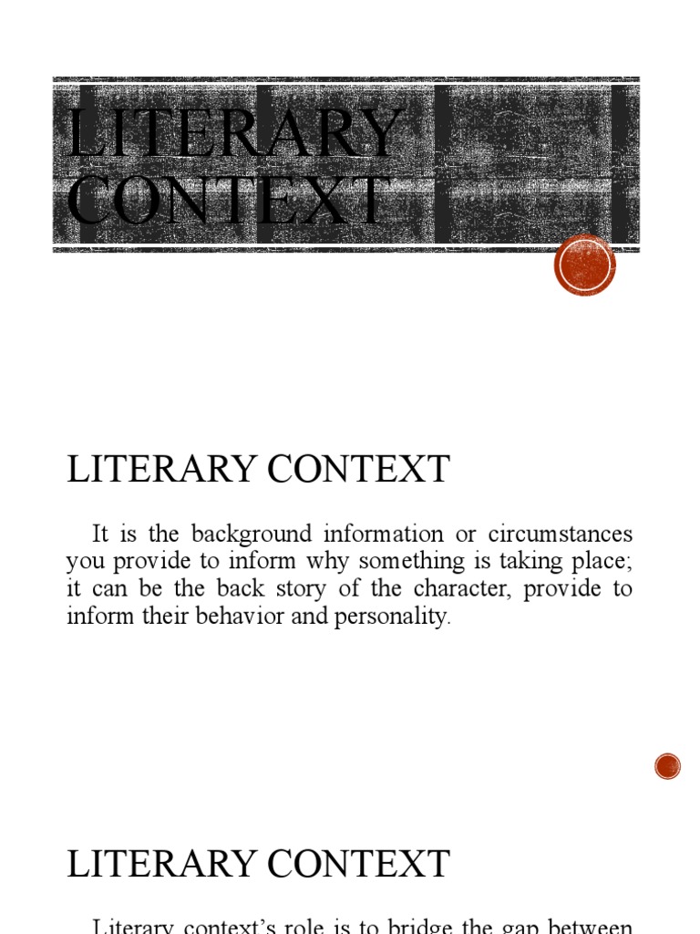 Literary Context | PDF | Phrase | Biography