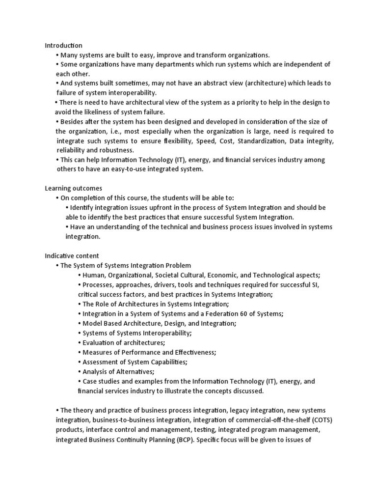 ITEC54 - System Integration and Architecture - Introduction | PDF ...