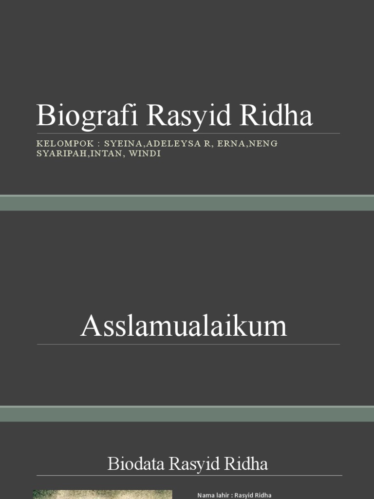 XI IPS 1biografi Rasyid Ridha | PDF