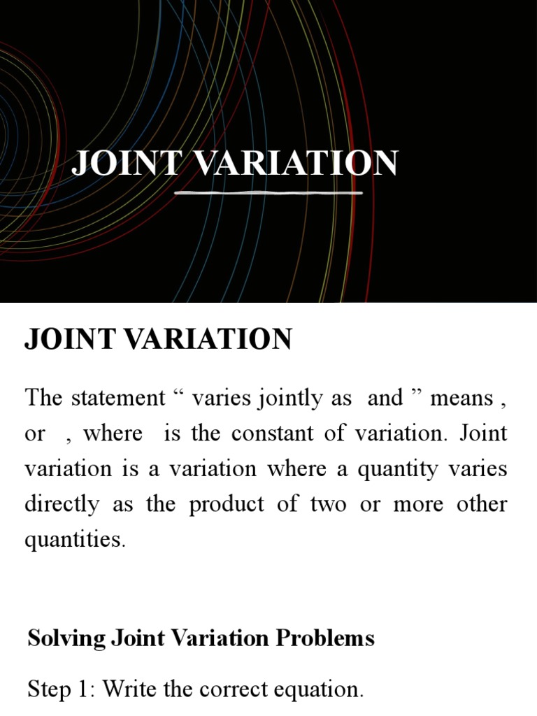 Joint Variation Pdf