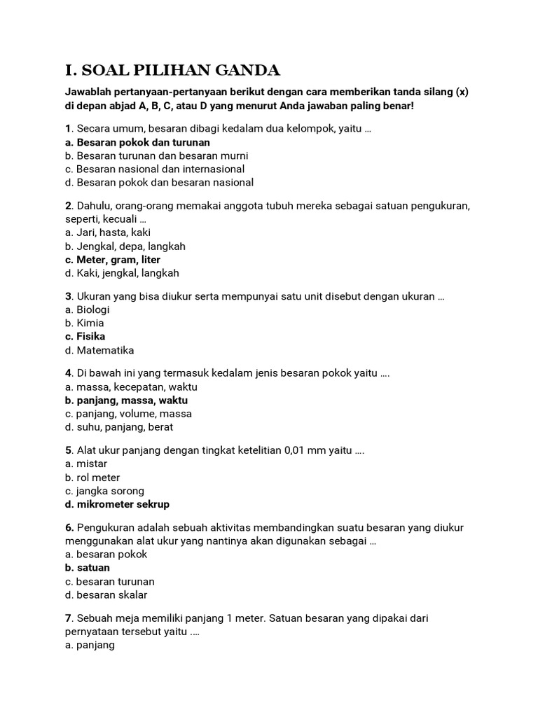 Soal Dan Jawaban IPA (SAINS) Kelas 7 SMP | PDF