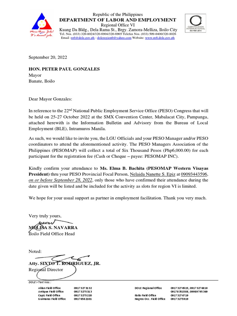 Invitation To LGU BANATE | PDF