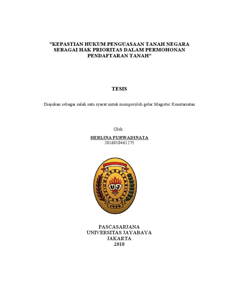 Daftar Isi Tesis HERLINA | PDF