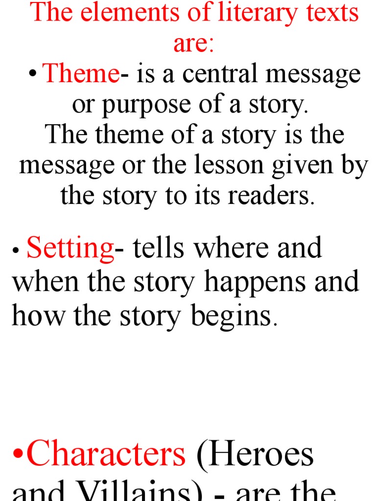Key Elements of Literary Texts | PDF