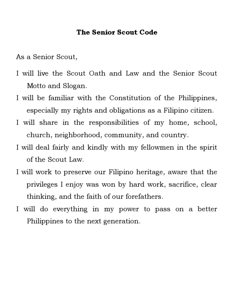 The Senior Scout Code | PDF | Religion & Spirituality