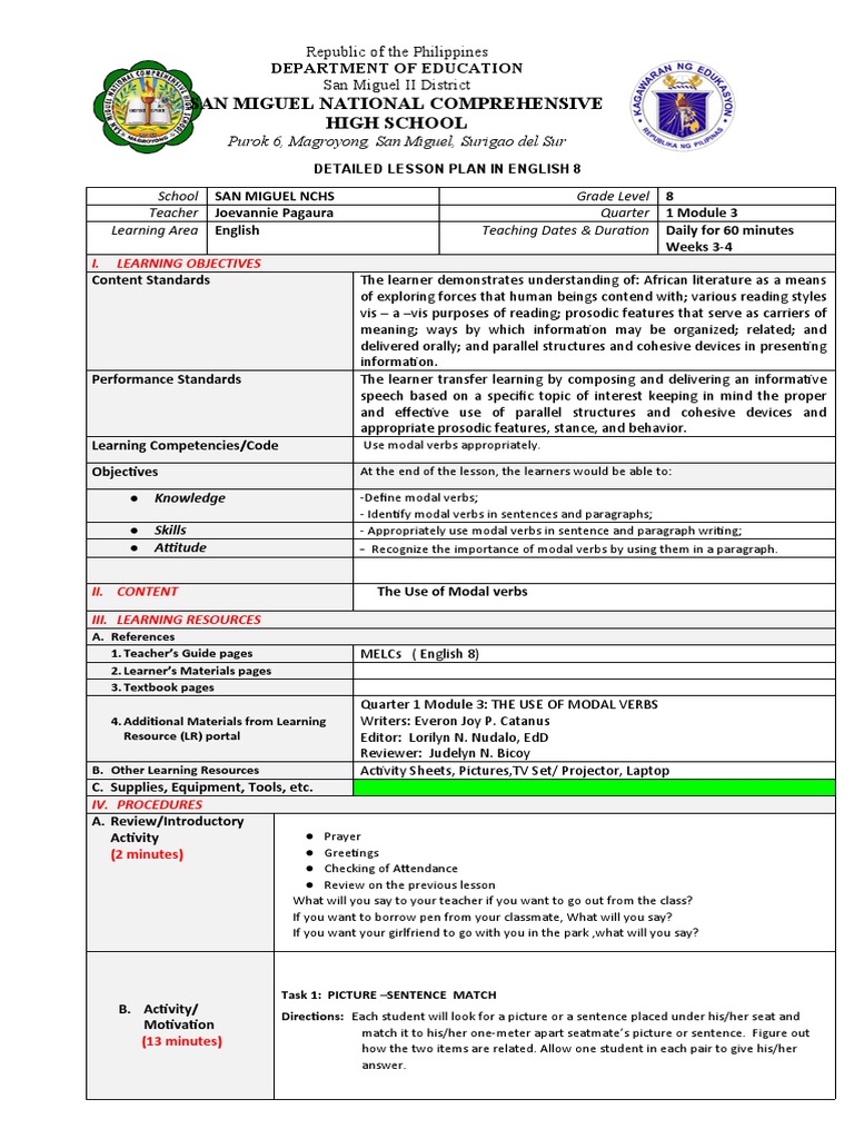 DLP-8-Q1-Module 3 | PDF | Grammar | Linguistics