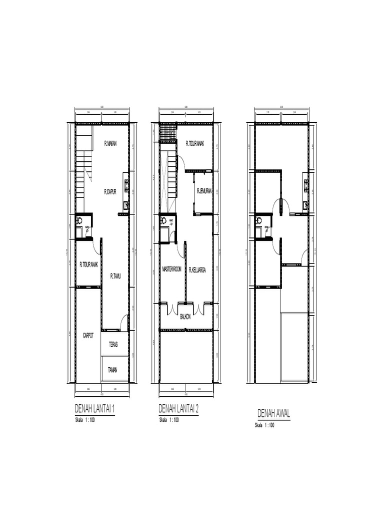 Floor plans and dimensions for a two-story residential building | PDF