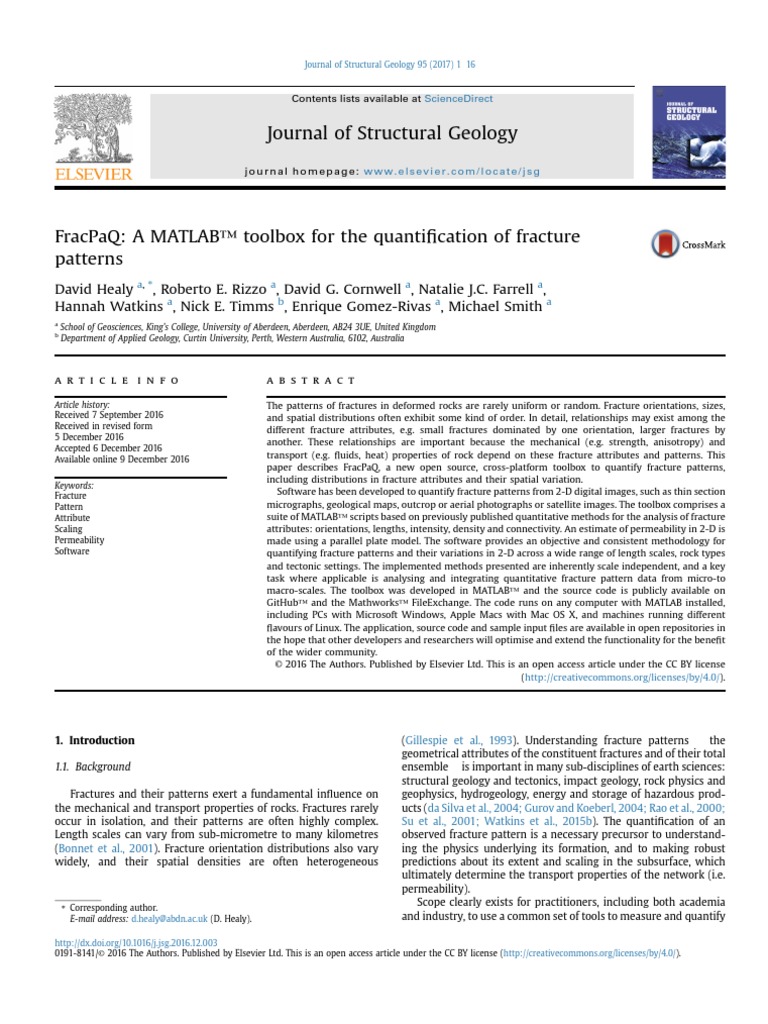 Fracpaq A Matlab Toolbox For The Quantification 2017 Journal Of Structura Pdf Geographic 