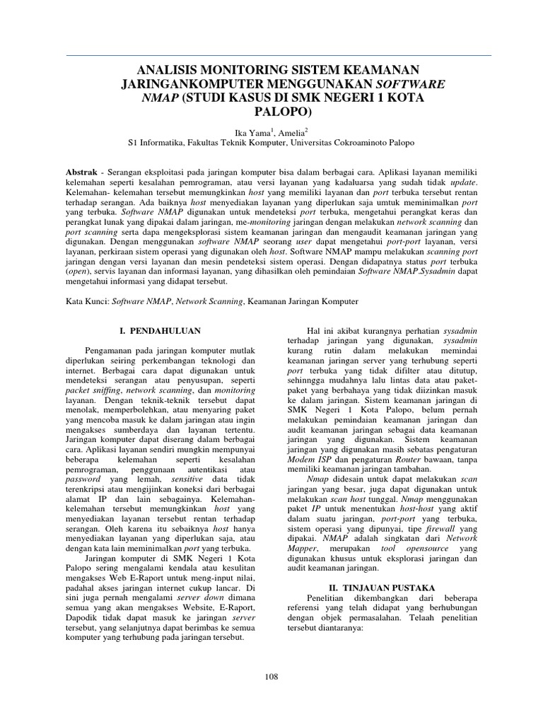 Jurnal Eksploitasi Jaringan Menggunakan NMAP | PDF