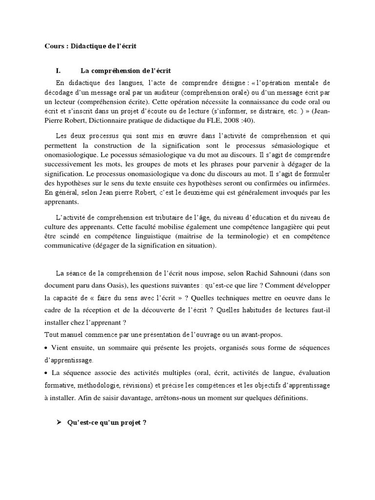 Compréhension de Lécrit | PDF | Lexique | Guillemet