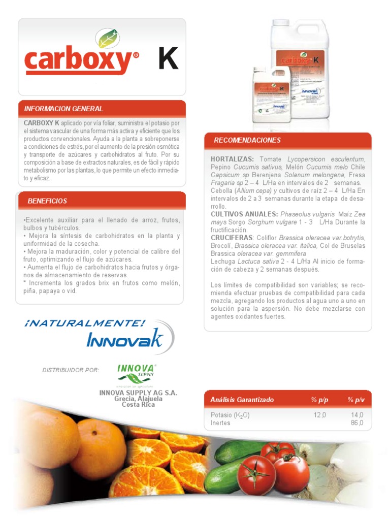 Folleto Carboxy K | PDF | Cultivos | Plantas