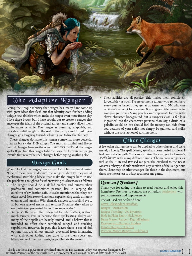 Class - Variant Ranger | PDF | Role Playing Games | Gary Gygax Games