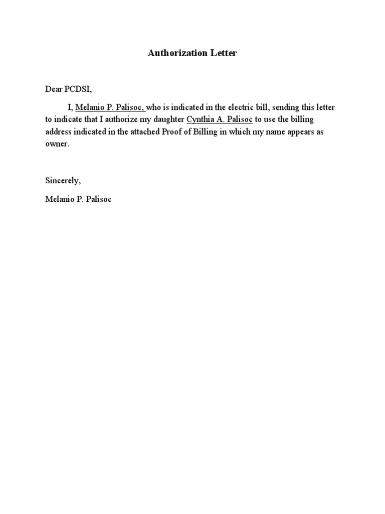 Authorization for Electric Bill Use | PDF