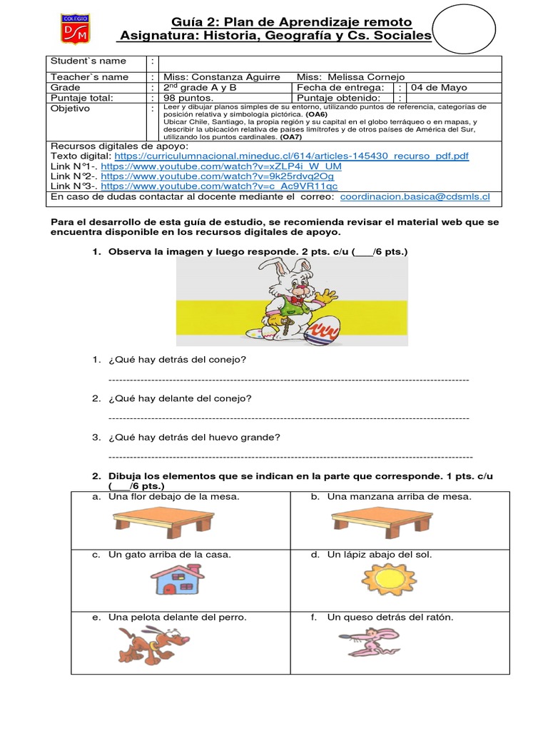 2Básico-Historia, Gegrafía y Cs. Sociales 2 Guía Plan de Aprendizaje ...