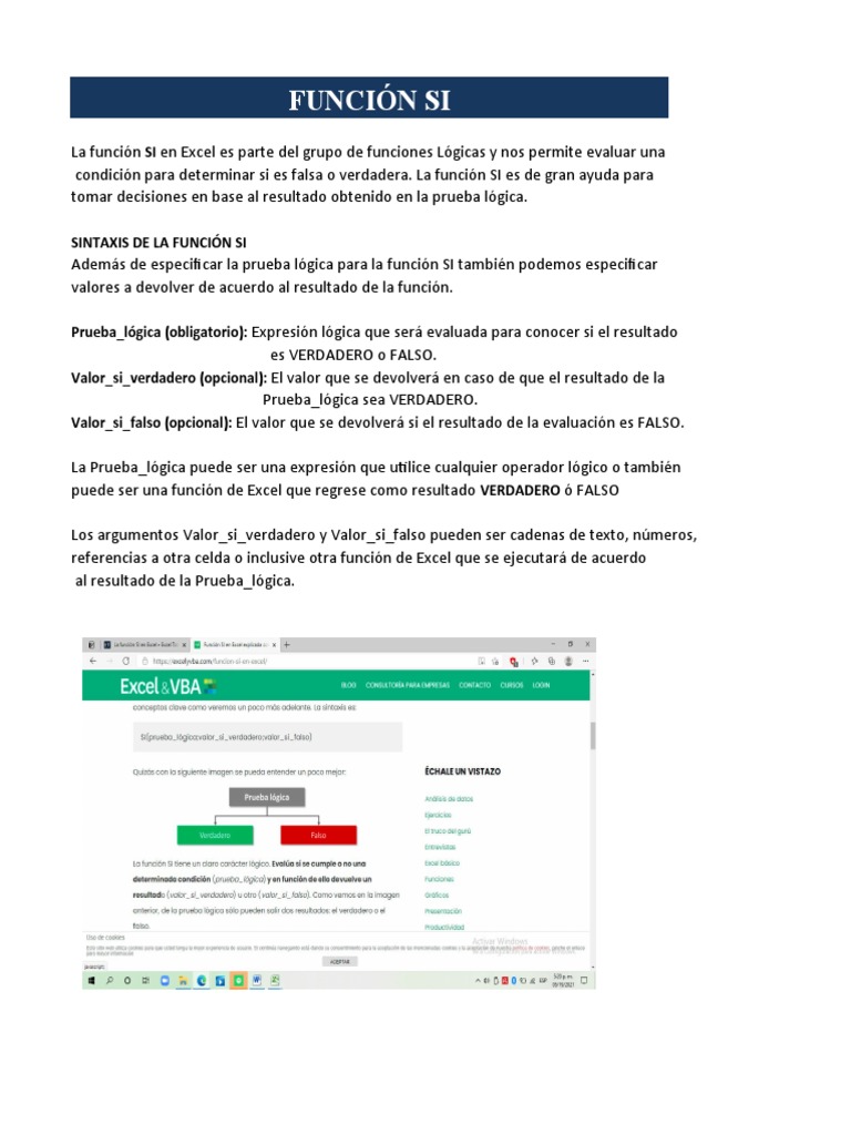 Función SI, SI ANIDADA (1) | PDF | Microsoft Excel | Lógica