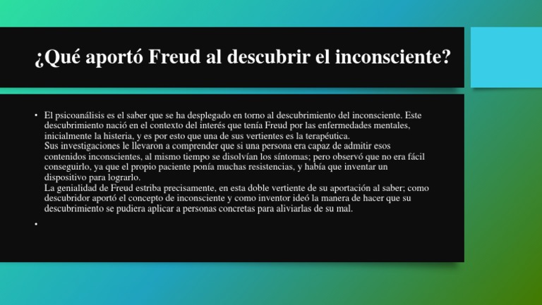 Qué Aportó Freud Al Descubrir El Inconsciente | PDF | Ciencia y matemáticas