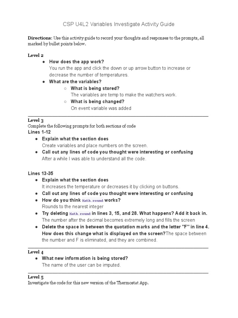 U4L2 Activity Guide | Download Free PDF | String (Computer Science) | Software Development