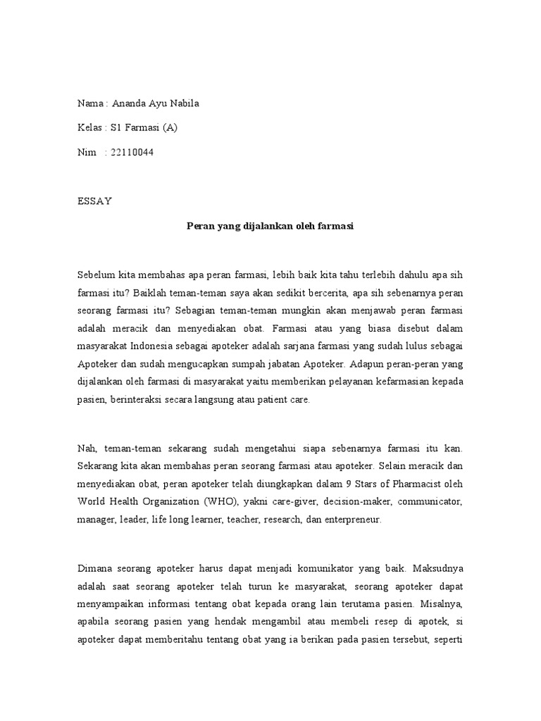 Essay | PDF | Kesehatan Holistik | Gaya Hidup