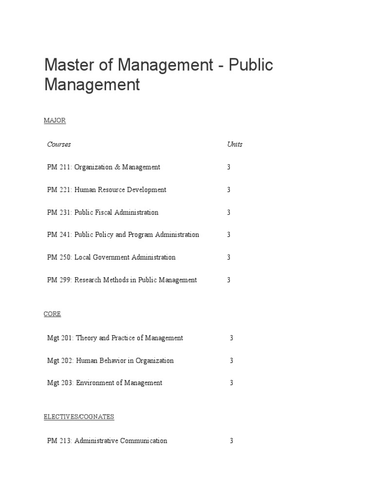 UP Manila Master of Management Overview | PDF | Academic Term | Economics