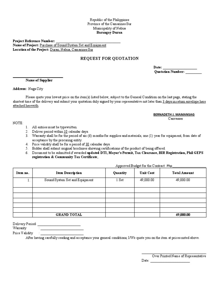Quotation Format | PDF | Economies | Government