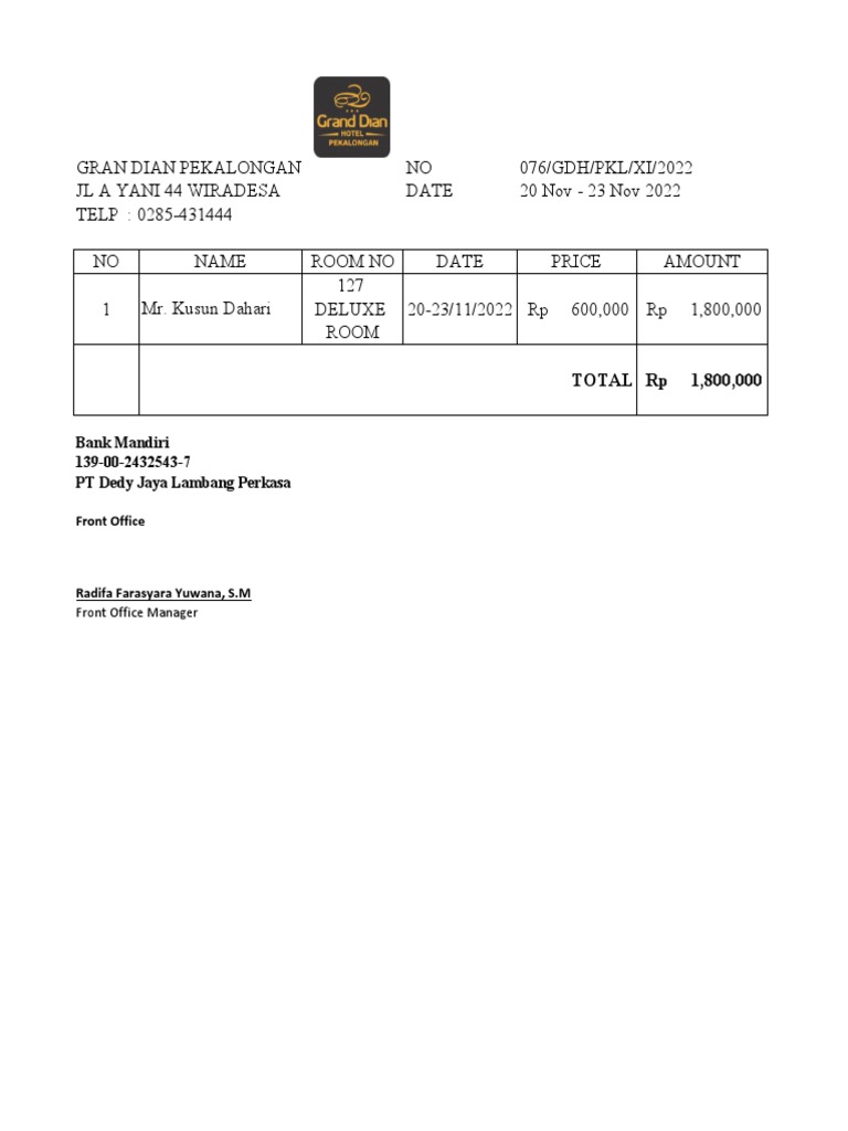 Invoice Mr. Kusun | PDF