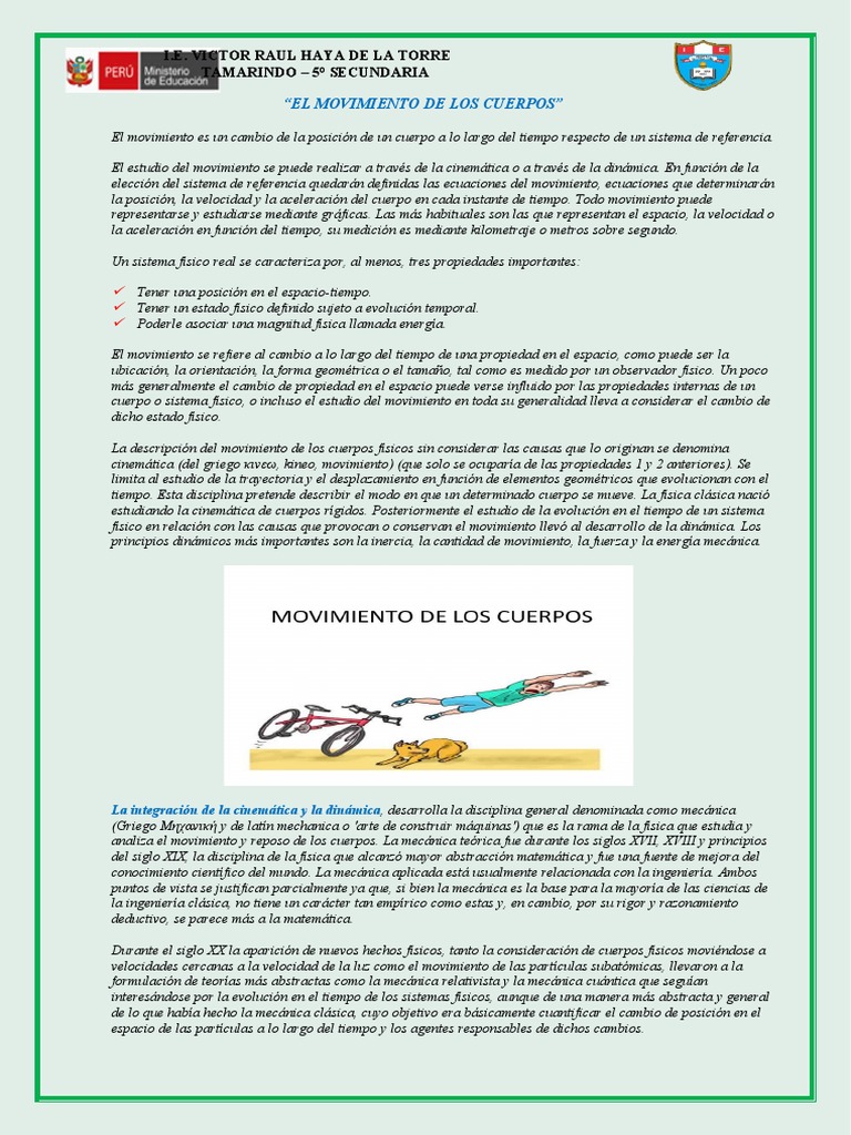 El Movimiento de Los Cuerpos | PDF | Aceleración | Mecánica