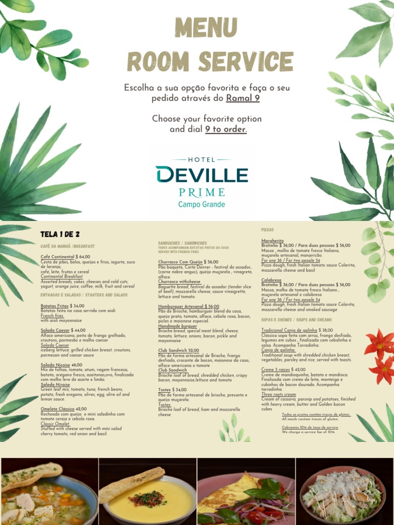 Cardápio Room Service Deville Campo Grande - GwVdgKAfTBGdsxgsqNqA | PDF