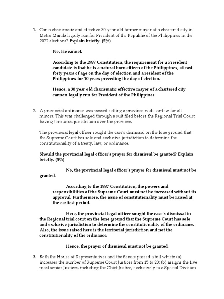 Mock Finals Consti1 Danica | PDF | Standing (Law) | American Government