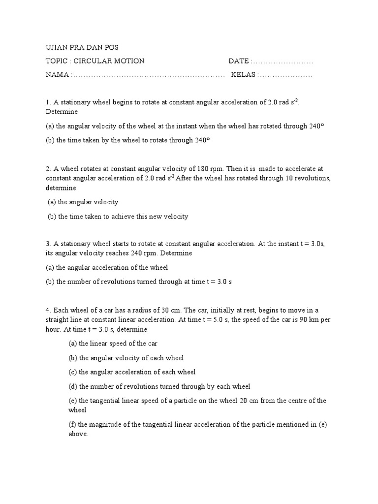 Ujian Pra Dan Pos Kajian Tindakan Fizik | PDF