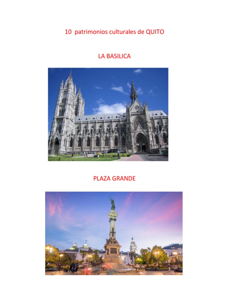 10 Patrimonios Culturales de QUITO | PDF