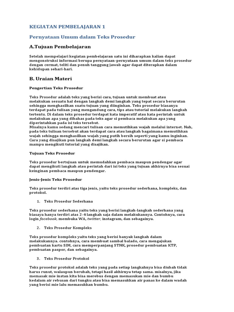 Materi 1 Prosedur Kelas 11 (1) | PDF