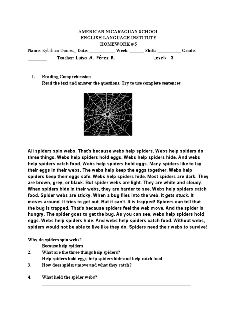 (Template) HW - 05 | PDF | Spider | Spider Web
