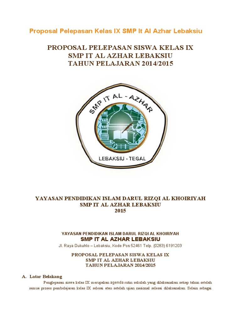 Contoh 2 Proposal Perpisahn | PDF