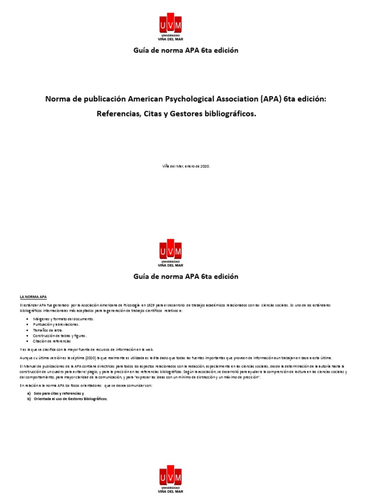 Guía de Normas APA 6ta Edición | PDF | Estilo apa | Comunicación escrita