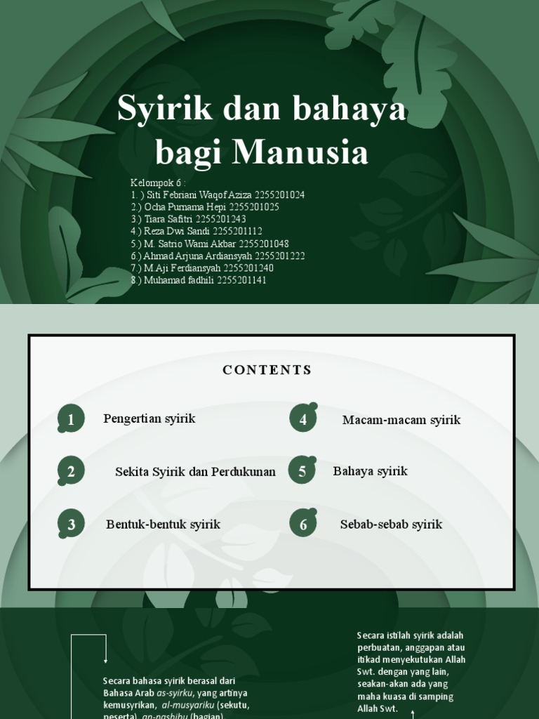 Bahaya Syirik bagi Kehidupan Manusia | PDF