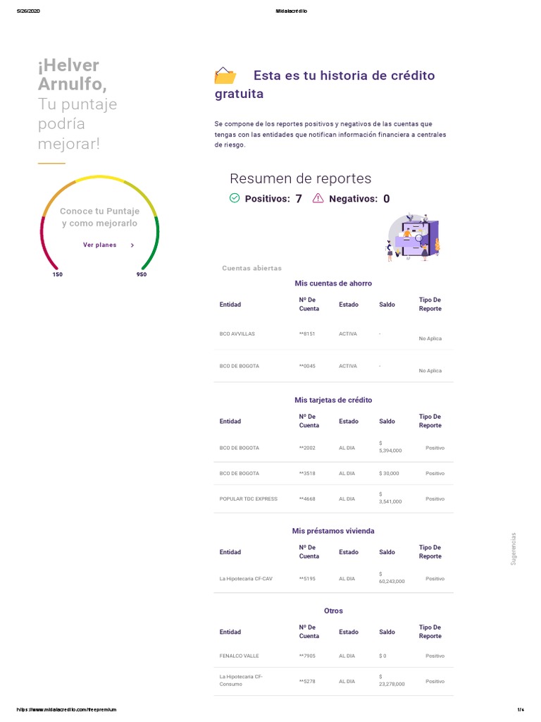Midatacrédito | PDF | Bancos | Industrias de servicio