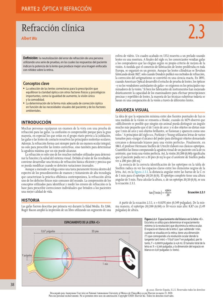 2.3 Refraccion Clinica | PDF | Ojo humano | Óptica