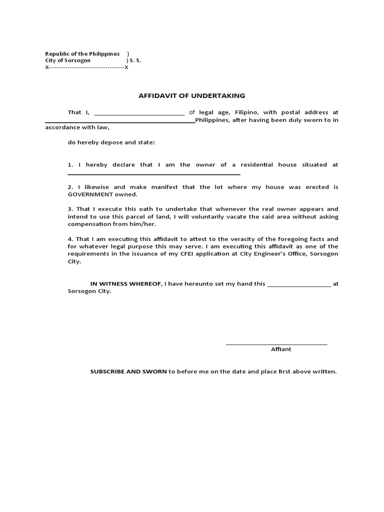 Affidavit of Undertaking-CFEI | PDF