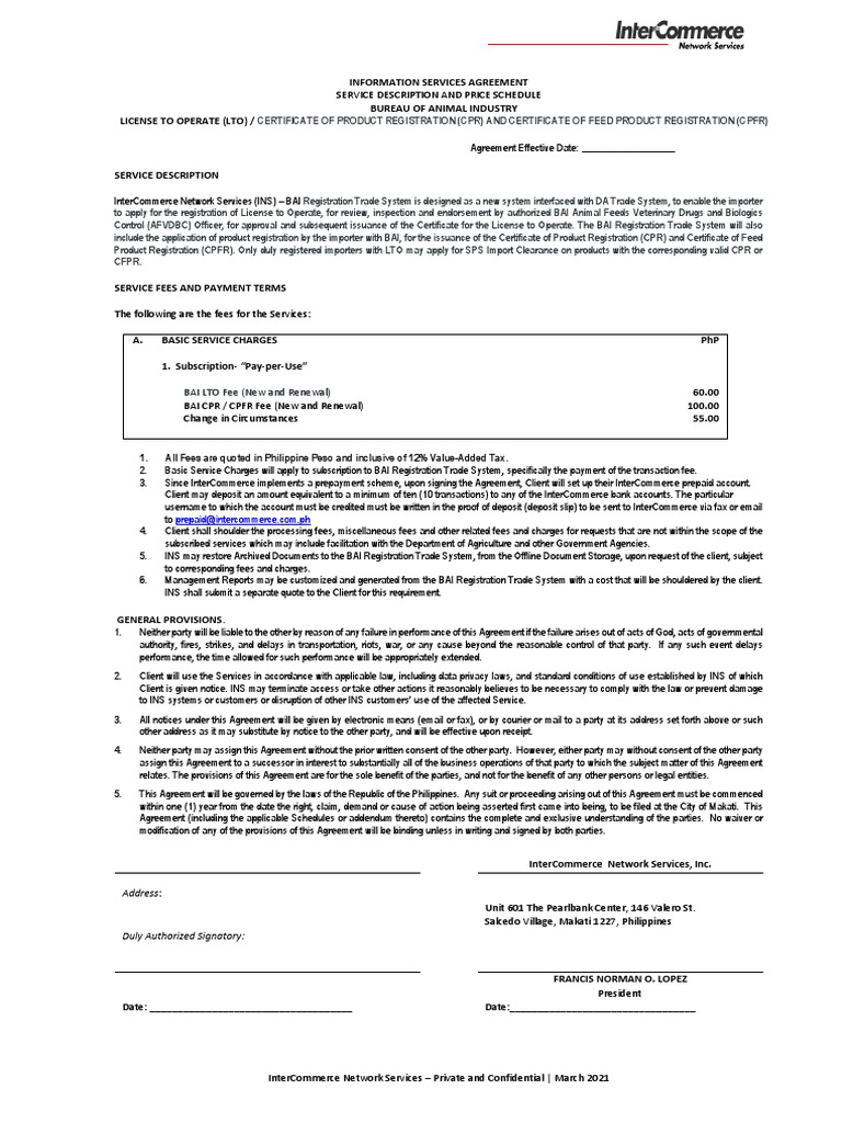 ISA For BAI Regis System | PDF | Fee | Business